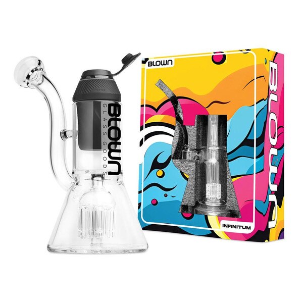 BLOWN Glass Goods Proxy Bubbler - Tree Perc w/ Beaker Bottom - Black