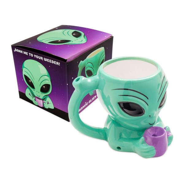Ceramic Alien Mug Pipe