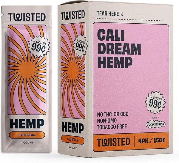Twisted Hemp 4pk Hemp Wraps - California Dream