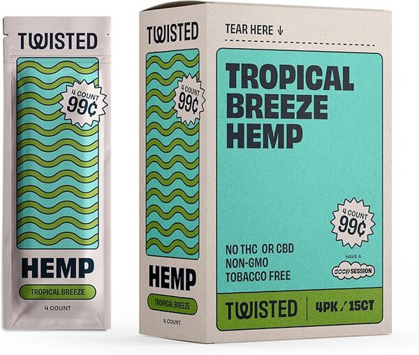Twisted Hemp 4pk Hemp Wraps - Tropical Breeze