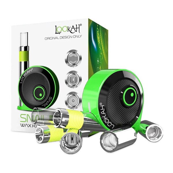 Lookah Snail Wax Kit - Green - includes atomizer with 4 coil options