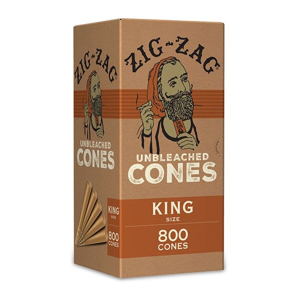 Zig Zag Bulk Unbleached Cones - King Size (800 Cone Carton)